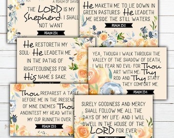 Psalm 23 Printable KJV Scripture Cards • Bible Verse Cards Printable ...