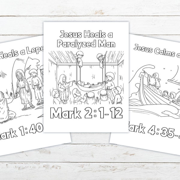 Miracles of Jesus Coloring Pages - Etsy