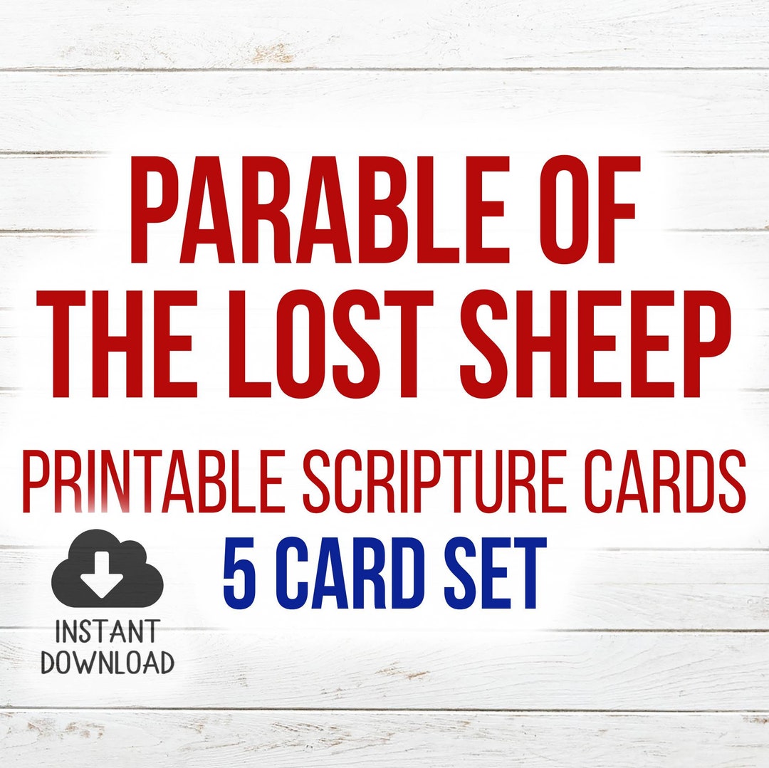 Parable of the Lost Sheep Printable Scripture Cards KJV 5 Card Set ...