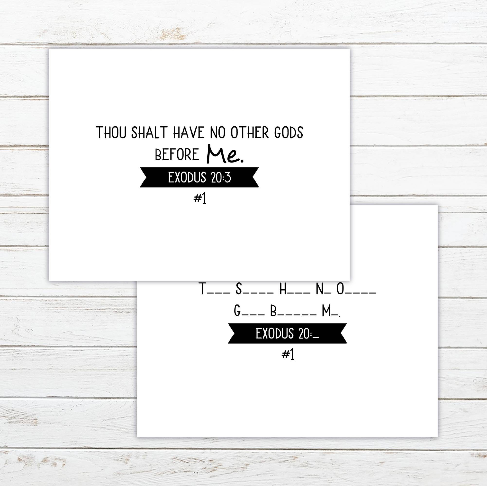 Ten Commandments Printable Scripture Cards | Exodus 20:3-17 | KJV | 15 ...