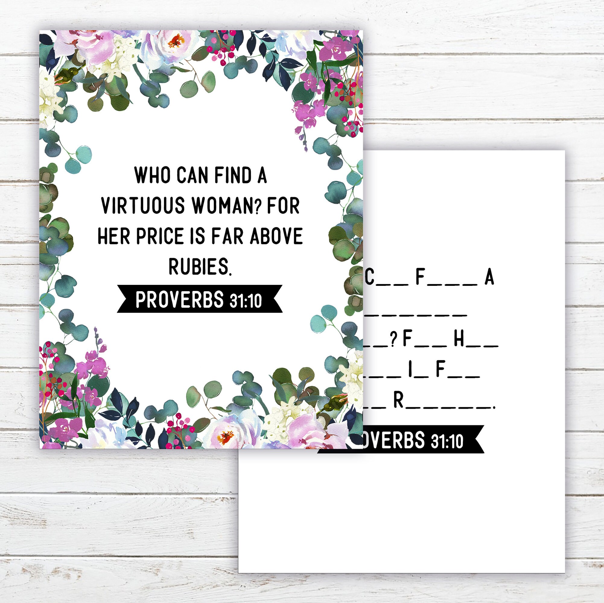 Proverbs 31 Printable Scripture Cards | KJV | 22 Card Set | Instant ...
