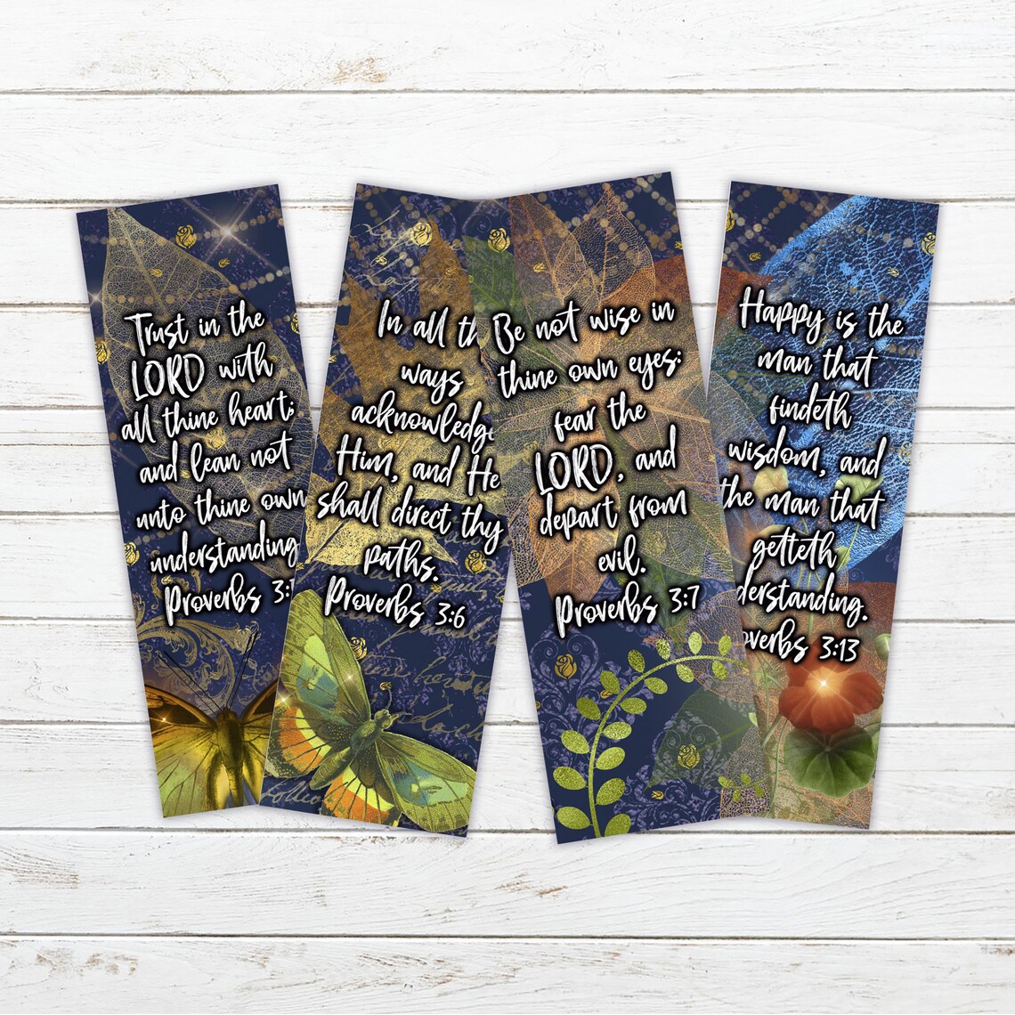 Proverbs 3 Bookmarks Printable Set of 4 2 x 6 inches | Etsy