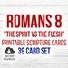 Romans Chapter 8 Printable Scripture Cards KJV 39 Card Set Large Font ...