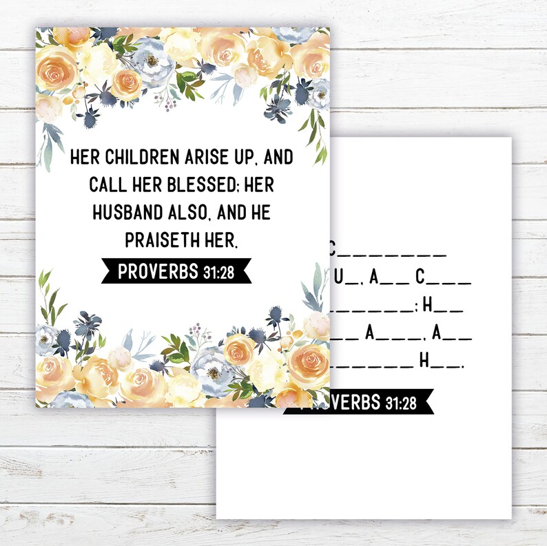 Proverbs 31 Printable Scripture Cards | KJV | 22 Card Set | Instant ...