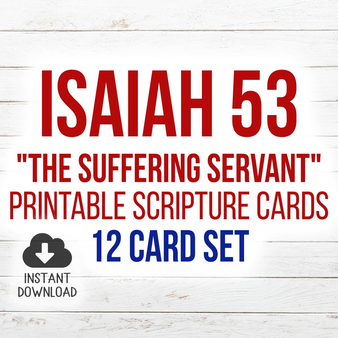 Isaiah Chapter 53 Printable Scripture Cards KJV 12 Card Set Large Font ...