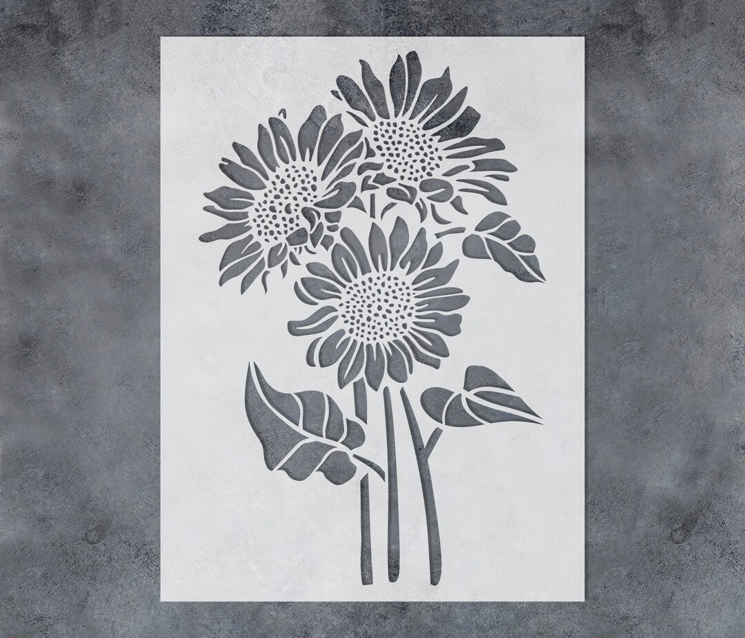 Sunflower Stencil for Paiting on Wood Wall Fruniture - Etsy