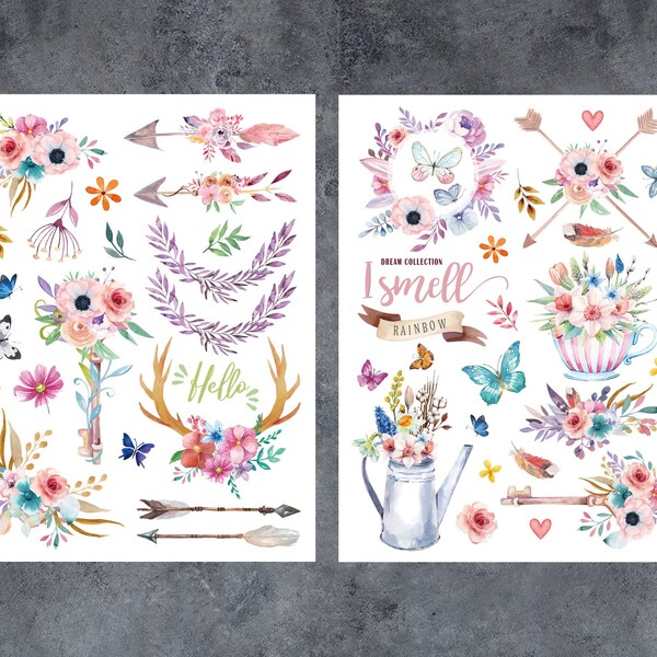 Furniture Transfers Rub on Floral - Etsy