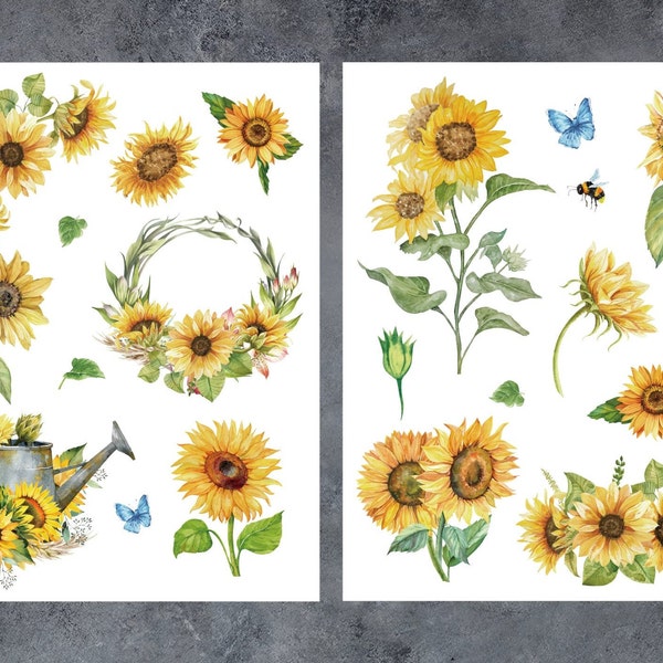 Sunflower Rub on Transfer - Etsy