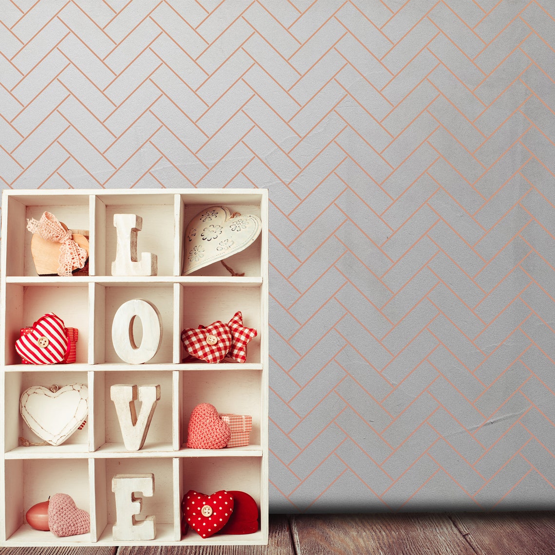 Herringbone Wall Stencil /reusable Brick Repeating Pattern - Etsy