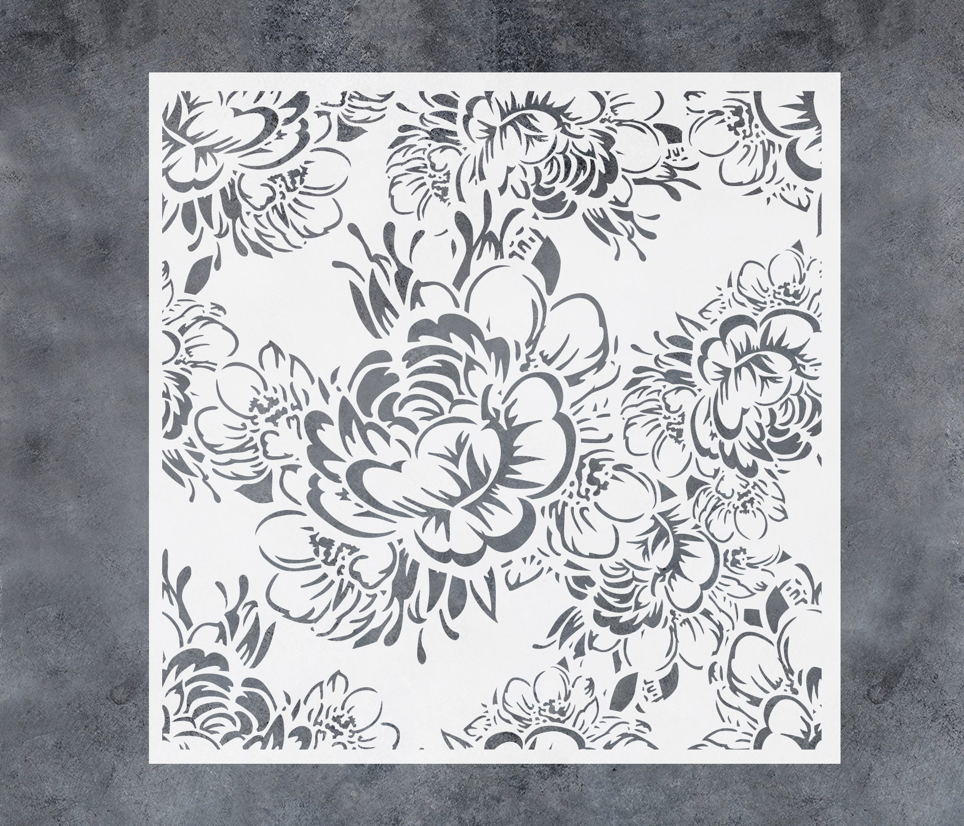 Peony Wall Stencil Reusable Floral Stencil DIY Flower - Etsy