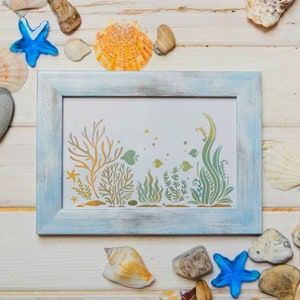 Seaweed Wall Pattern Stencil, Sealife Stencil for Painting on Wall ...