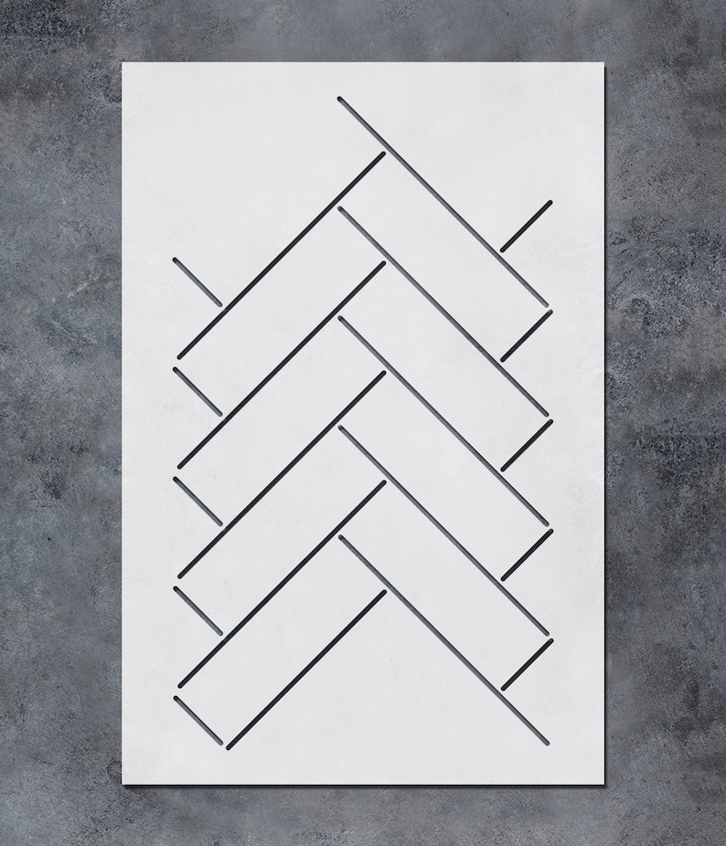 Herringbone Wall Stencil /reusable Brick Repeating Pattern - Etsy