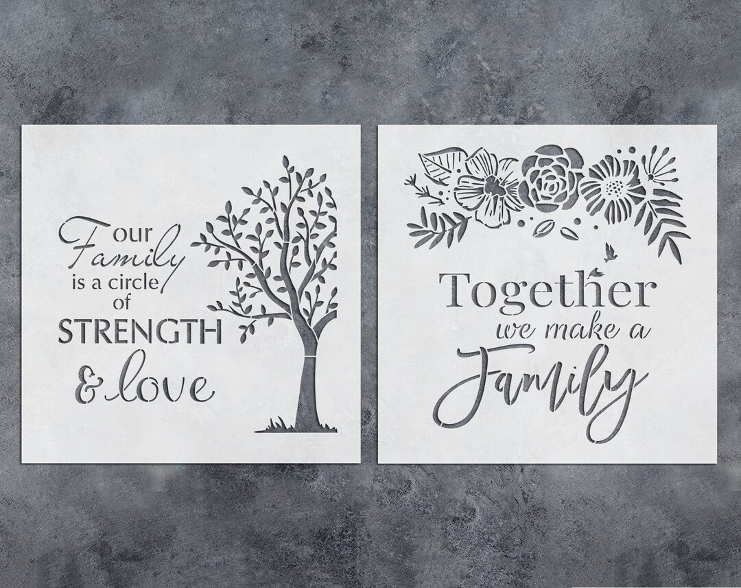 Family Tree Flower Stencil / Family Together DIY Signs With - Etsy