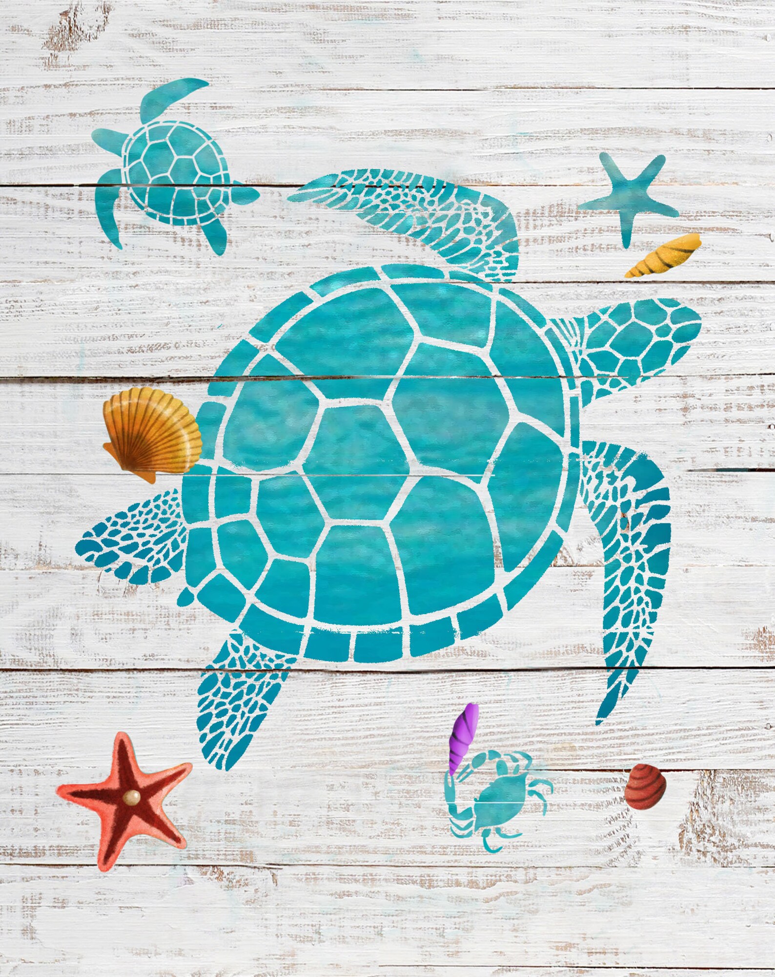 Sea Turtle Stencil Reusable Mylar Animal Template Stencils for - Etsy