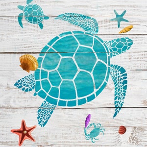 Sea Turtle Stencil Reusable Mylar Animal Template Stencils for Painting ...