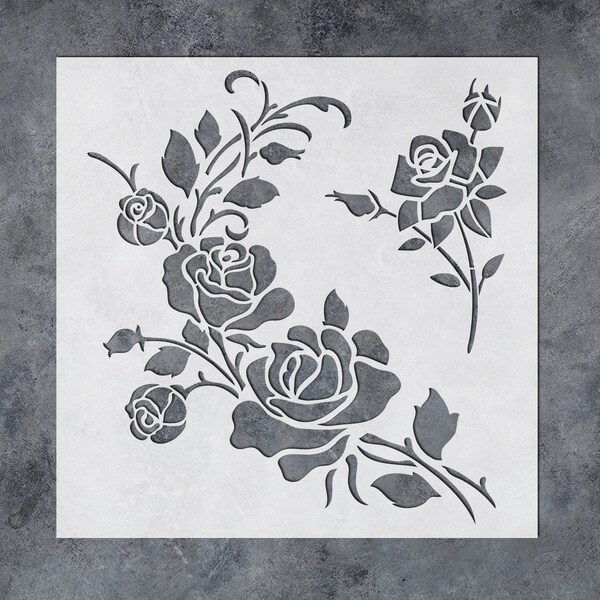 Corner Stencil Flower - Etsy