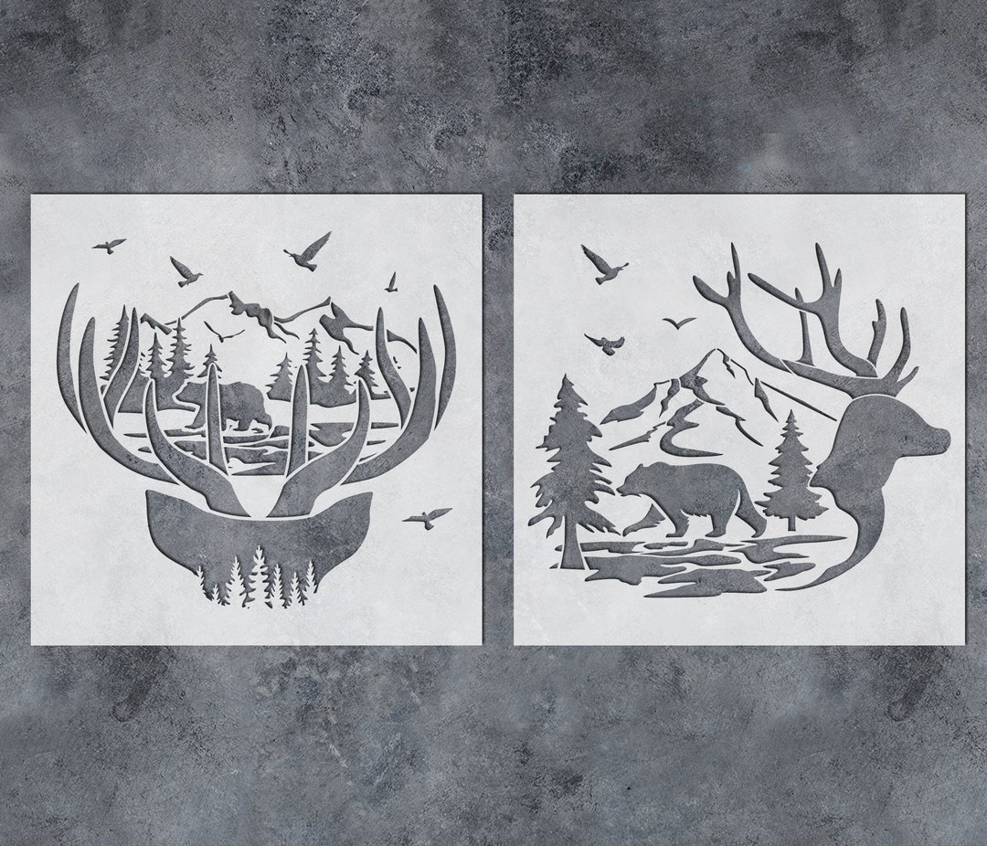 Deer Forest Stencil Reusable Deer Stencils DIY Craft - Etsy