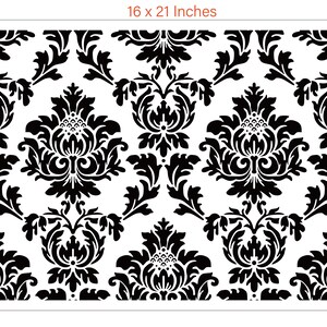 Damask Floral Wall Stencil,damask Stencil, Pattern Stencil,damask Wall Stencil,large Wall ...