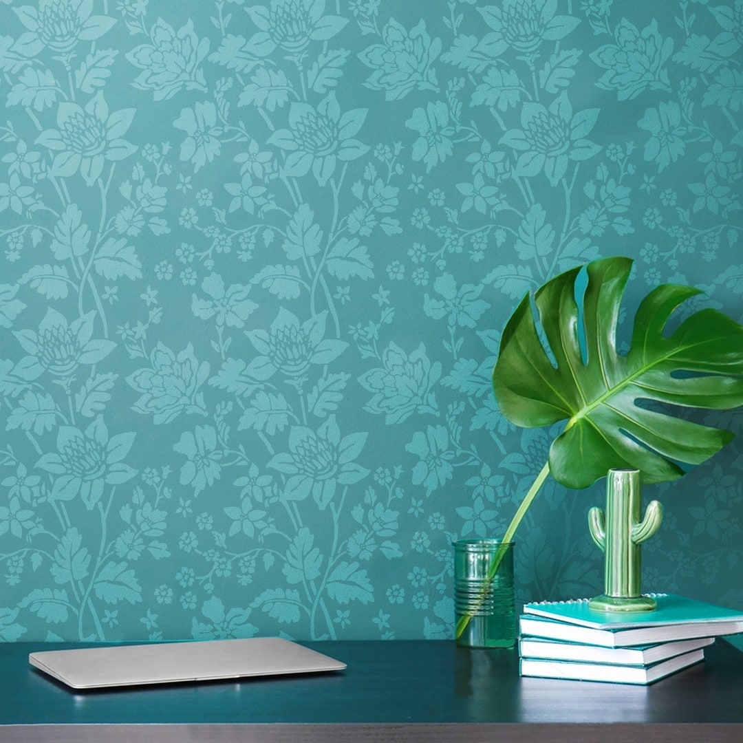 Large Floral Wall Stencilreusable Flower Painting Stencil for - Etsy