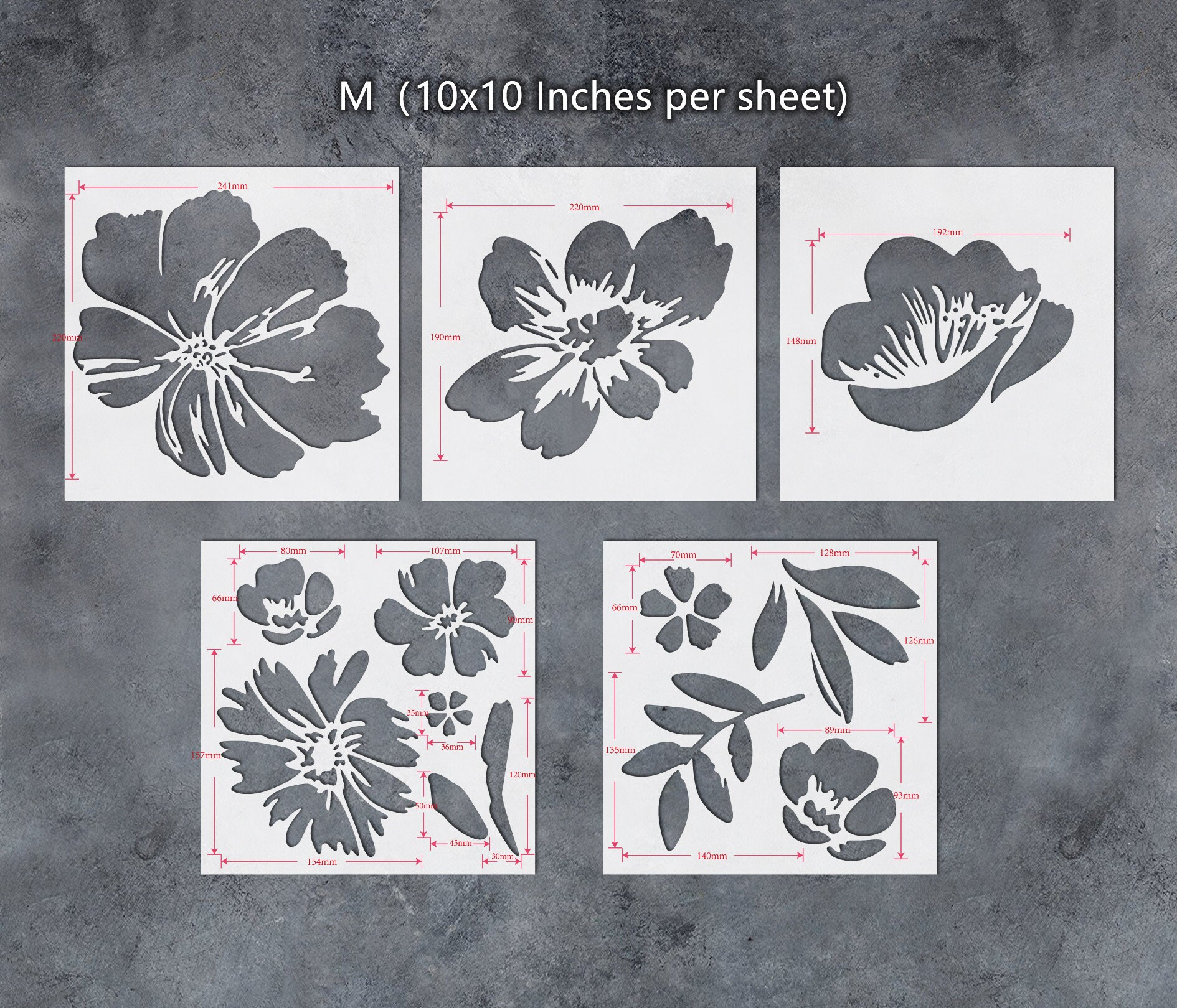 Flower Wall Stencils Assorted Designs Olive Floral Wall - Etsy