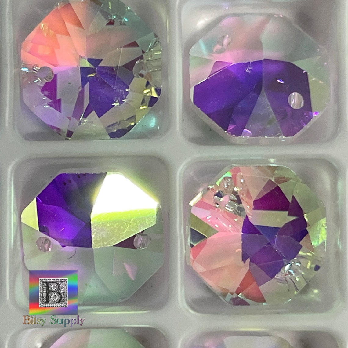 16mm Octagon Prism for Suncatcher 2-hole Aura Small Crystal - Etsy