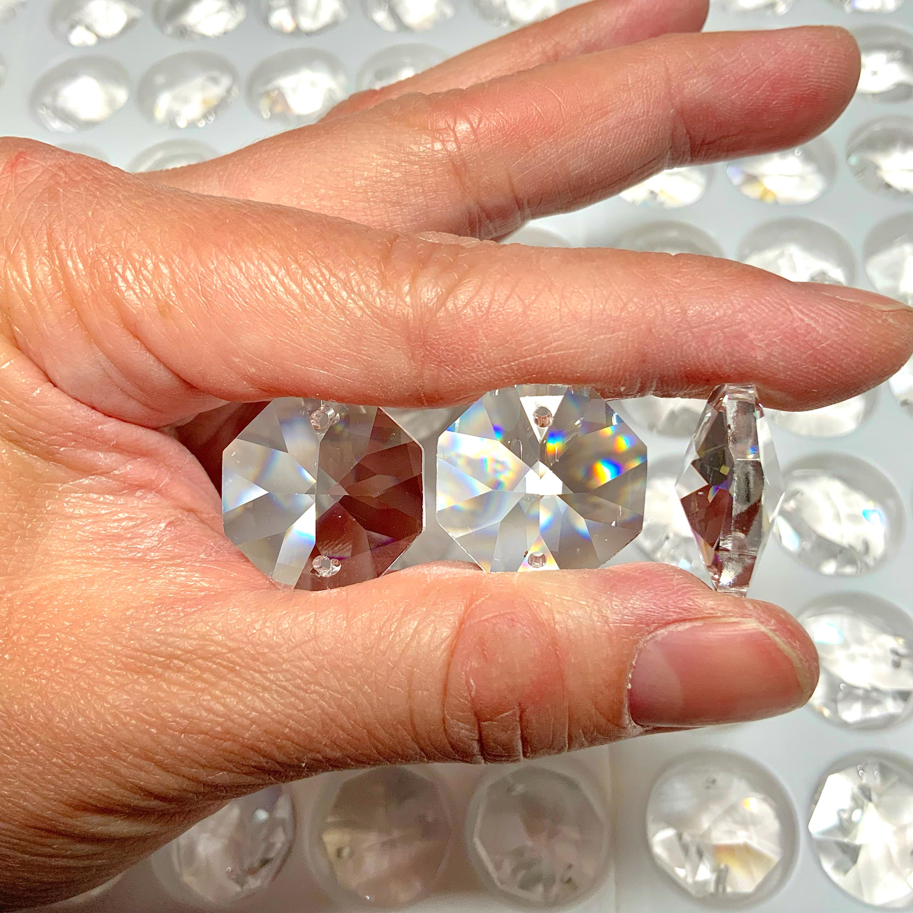 20mm Clear Octagon Prism for Suncatcher, 2-hole Large Crystal Octagon ...