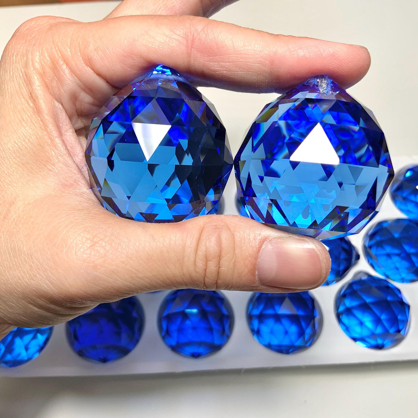40mm Medium Sapphire Crystal Ball Prism Suncatcher Crystals for Windows ...