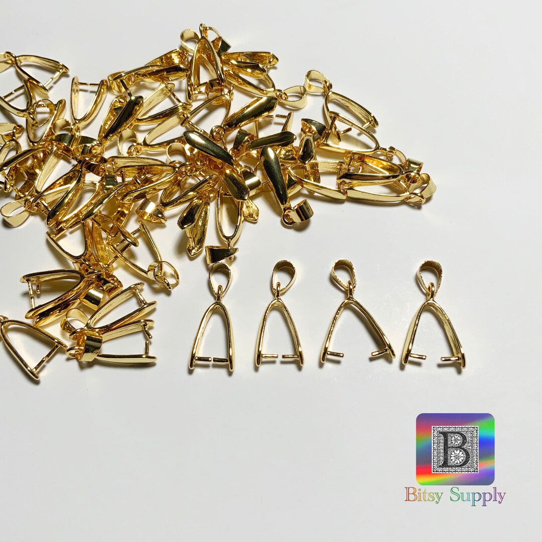 Extra Large Pinch Bails for Suncatcher Crystals | Gold Colored Brass ...