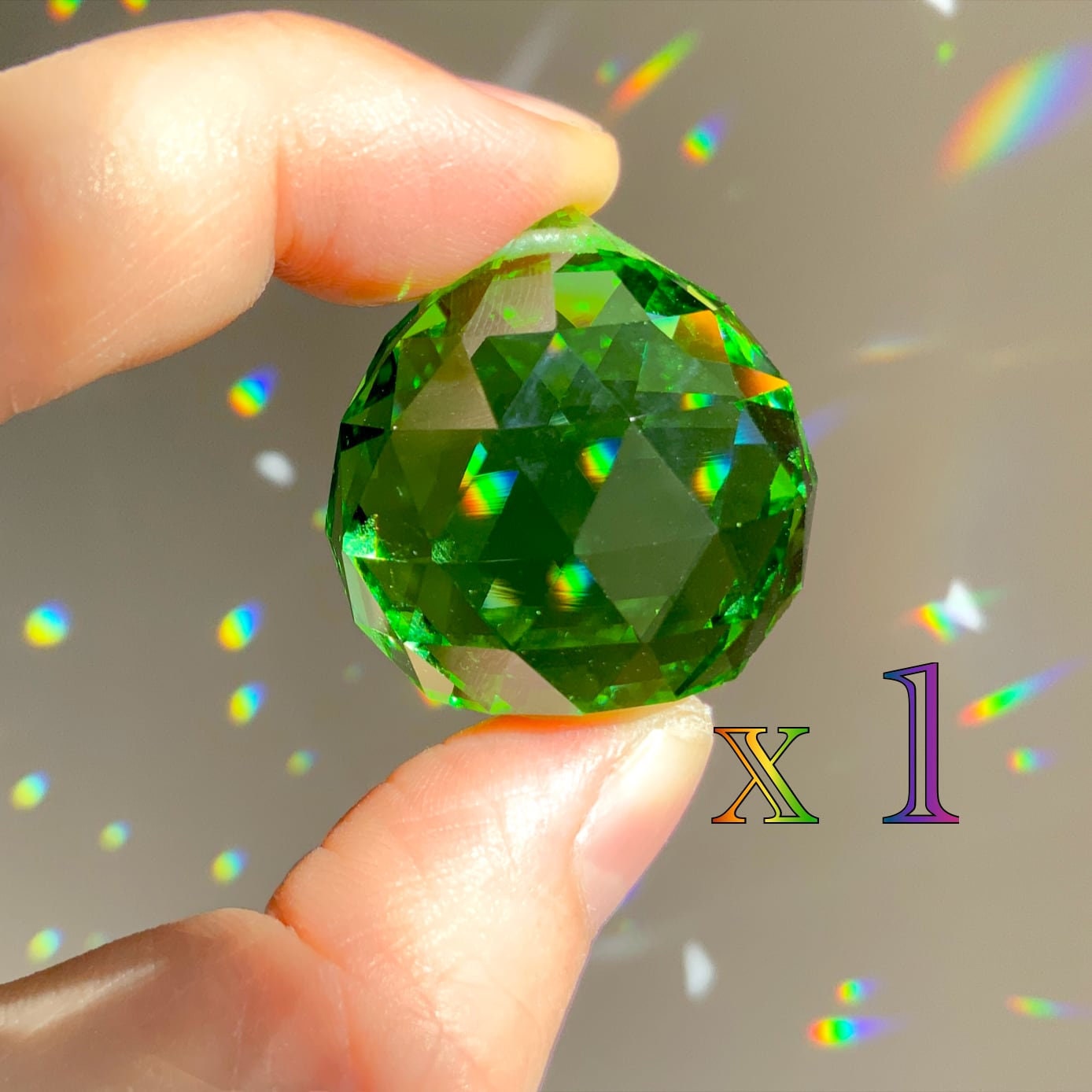 30mm Peridot Crystal Ball Prisms for Suncatcher Green Glass Teardrops ...