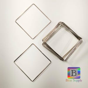 4-inch Square Metal Suncatcher Frame | Set of 4 Silver Metal Diamond ...