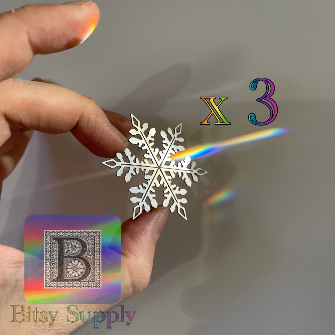 Set of 3 Snowflakes 2 Inch Stainless Steel DIY Christmas Ornament Sun Catcher Parts or Car Charm ...