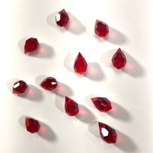 10x6mm Dark Red Drop Prisms | Bulk Crystals for Suncatcher | Siam Glass ...