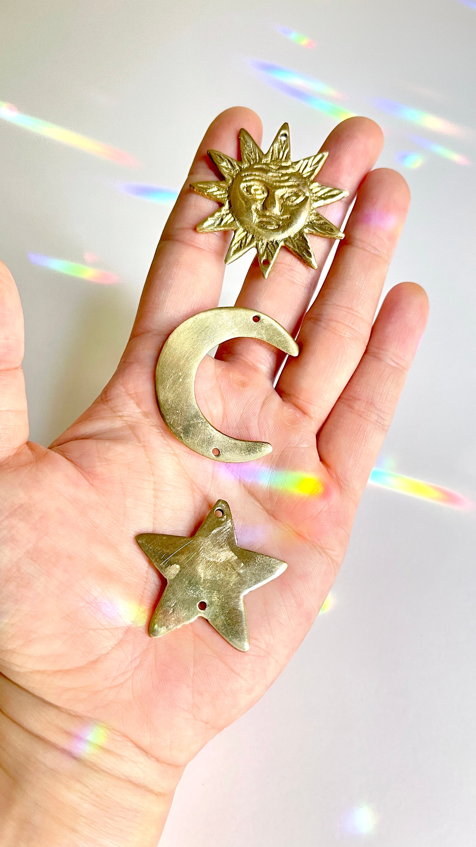 Brass Sun Moon Star Set Suncatcher Frame 1.75-inch 38-45mm - Etsy