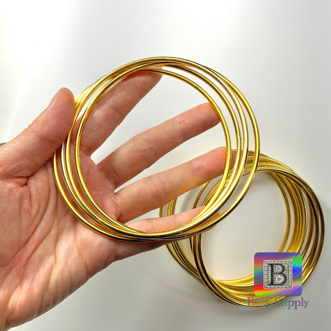 4" Metal Ring Suncatcher Frame | Set of 4 Gold Colored Macrame Hoops ...
