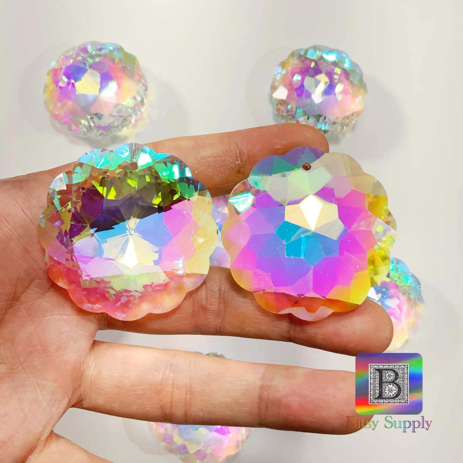 45mm AB Flower Disc Sun Catcher Prisms for Windows | DIY Bulk ...