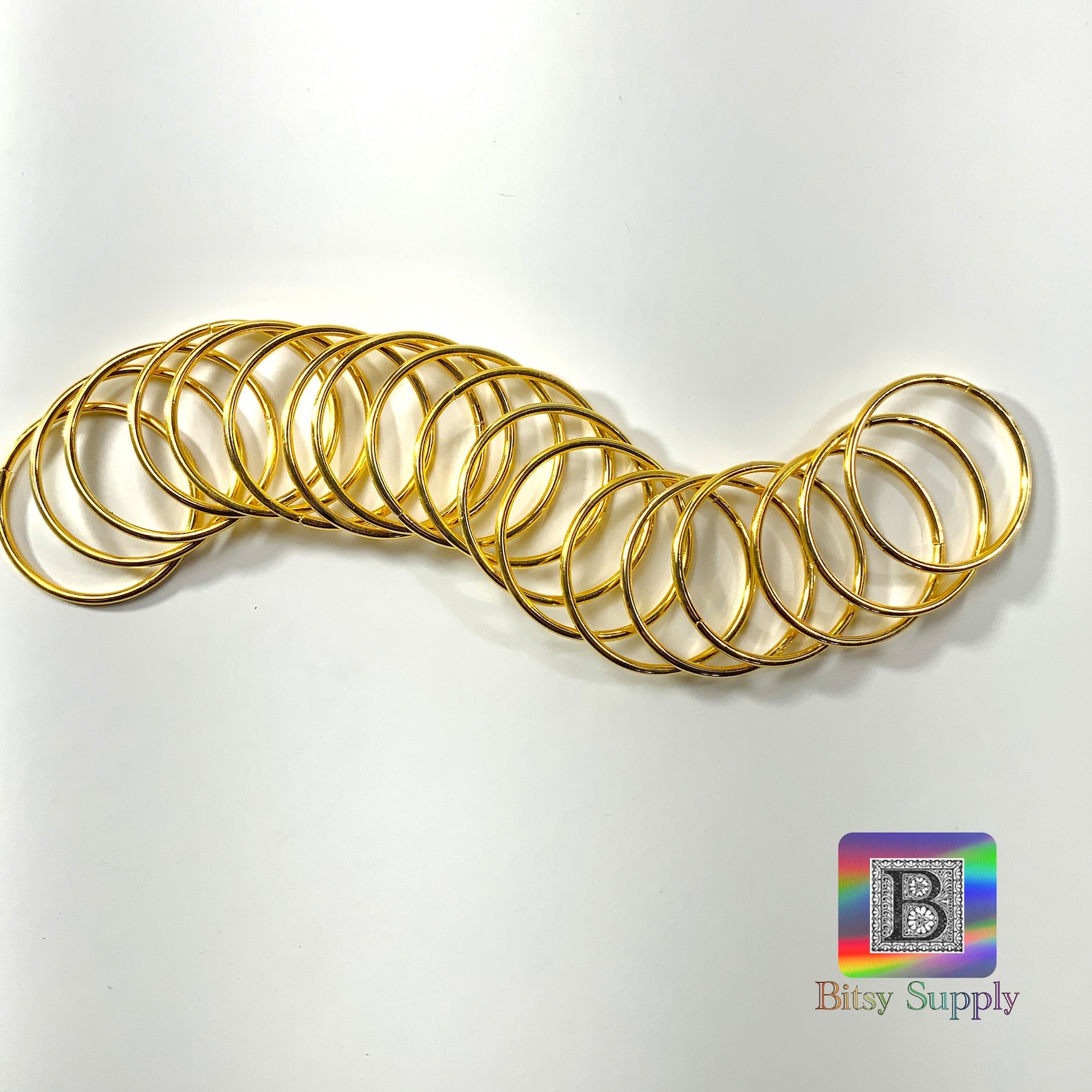 2" Metal Ring Suncatcher Frame | Set of 5 Gold Colored Macrame Hoops ...