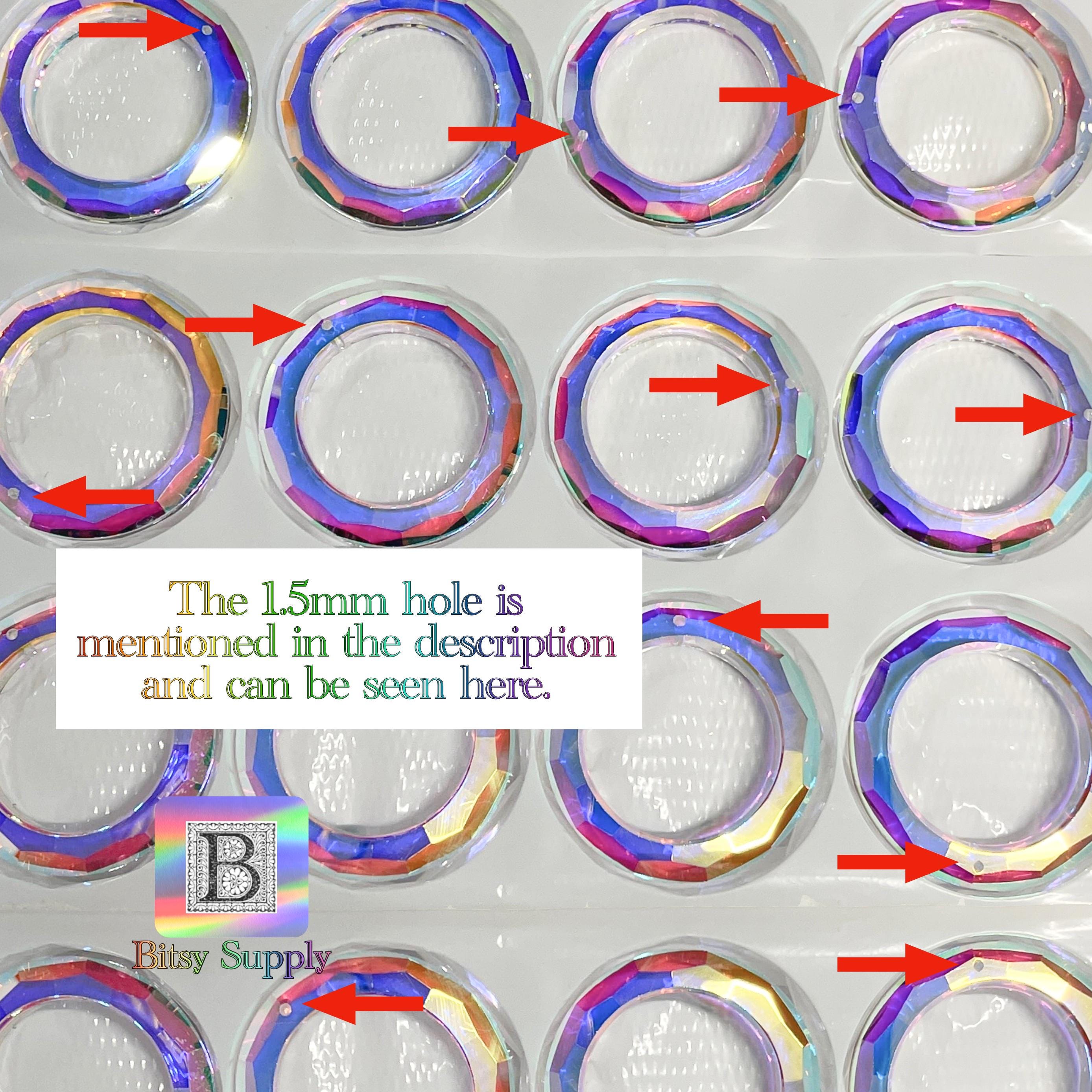 50mm Crystal Ring Clear or AB Sun Catcher Prisms for Windows, Round ...
