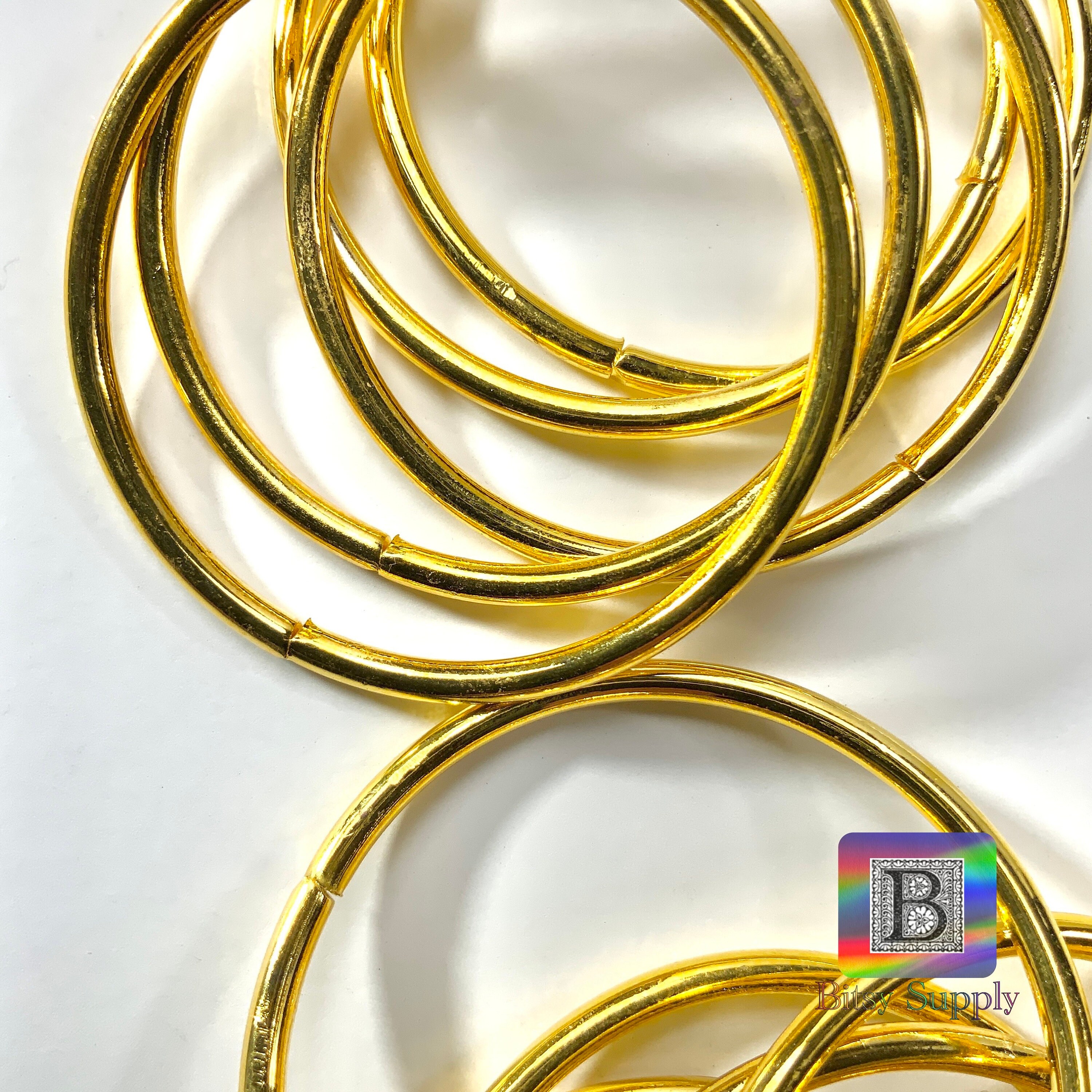 2" Metal Ring Suncatcher Frame | Set of 5 Gold Colored Macrame Hoops ...