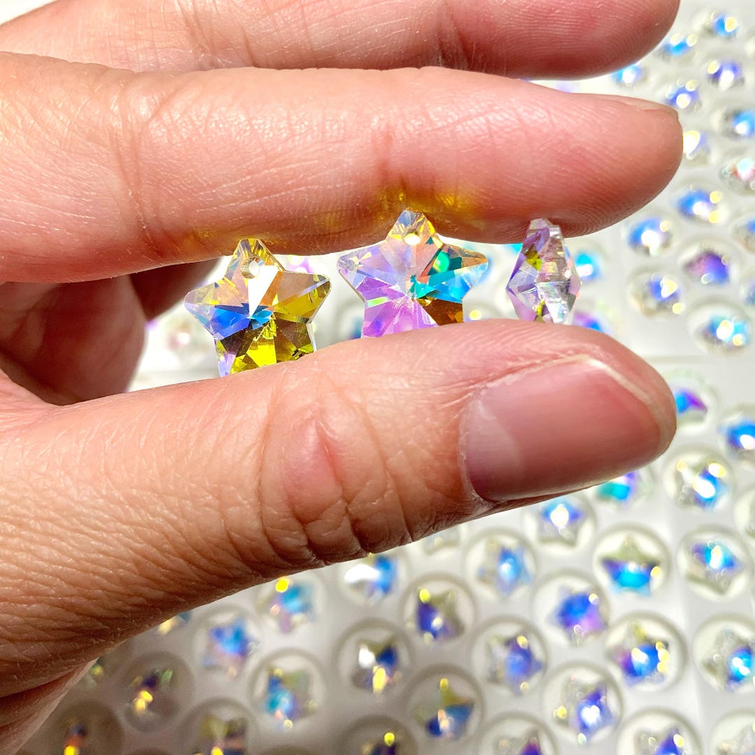 Bulk 14mm AB Star Crystals for Suncatcher, Aura Coated 1-hole Rainbow ...