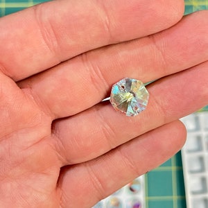 14mm Octagon Prism for Sun Catcher 2-hole Aura Small Crystal Octagon AB ...