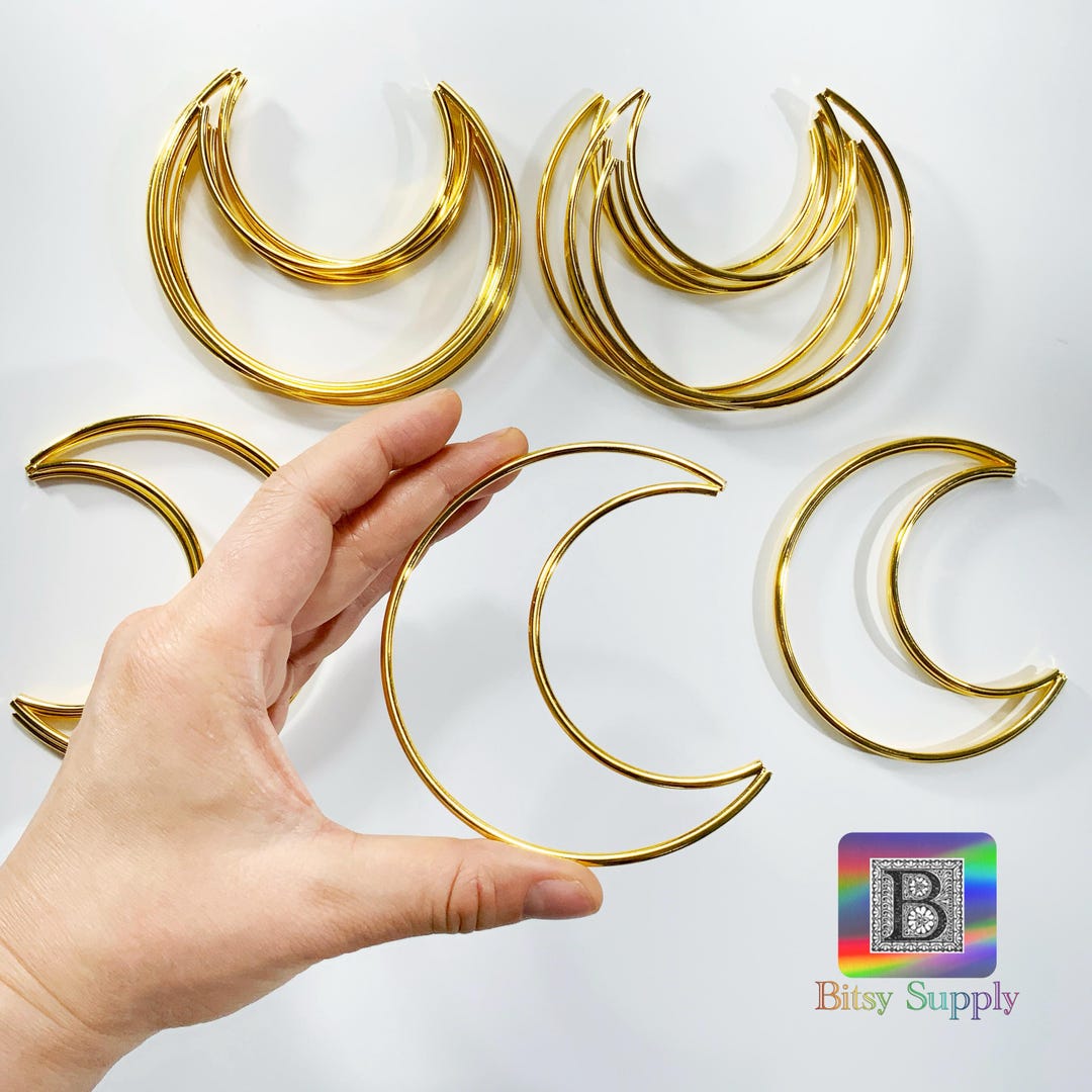 Choose Size- Shiny Gold Moon Frame for Suncatcher, Bulk Crescent ...