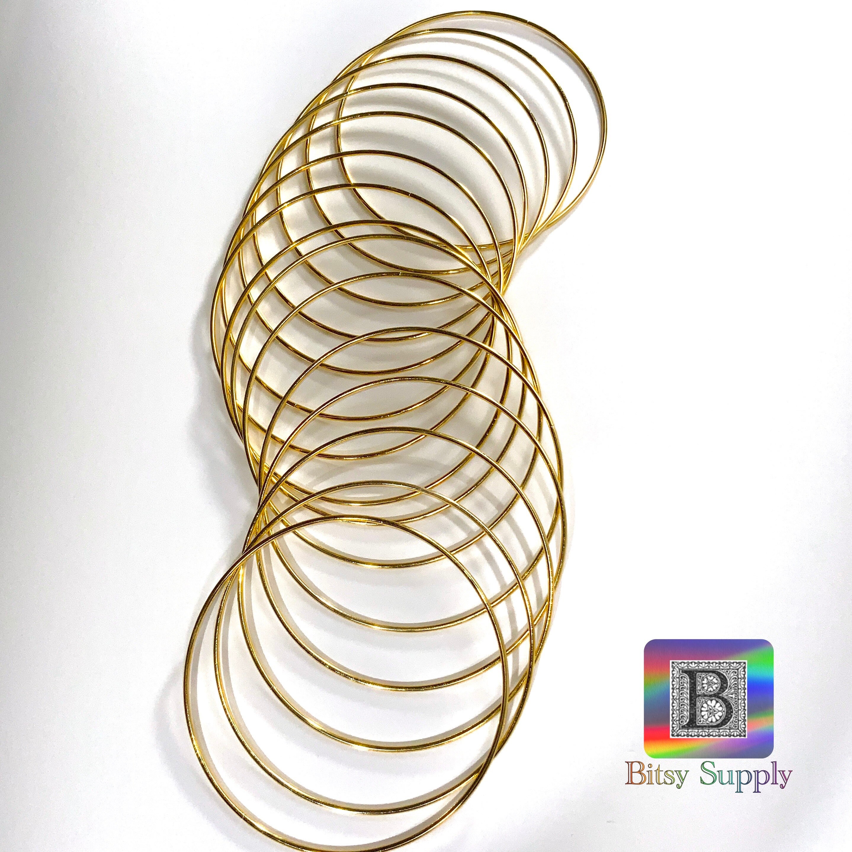 6" Metal Ring Suncatcher Frame | Set of 3 Gold Colored Macrame Hoops ...