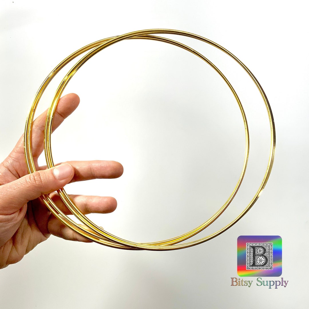8" Metal Ring Suncatcher Frame | Set of 2 Gold Colored Macrame Hoops ...