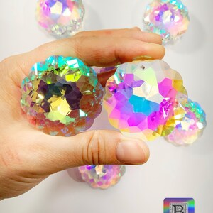 45mm AB Flower Disc Sun Catcher Prisms for Windows | DIY Bulk ...