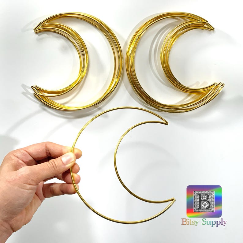 Choose Size- Shiny Gold Moon Frame for Suncatcher, Bulk Crescent ...