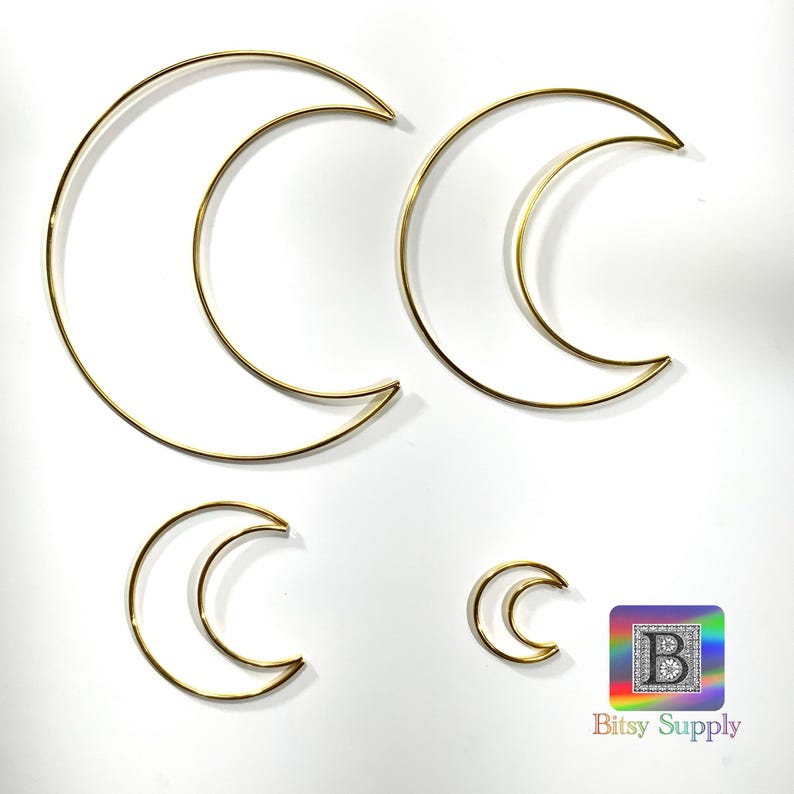 Choose Size- Shiny Gold Moon Frame for Suncatcher, Bulk Crescent ...
