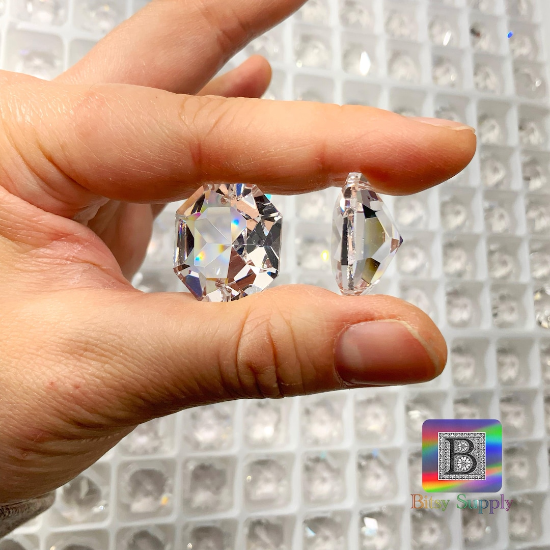 Large 22mm Octagon 2-holes Brilliant Cut Crystal for Suncatchers and ...
