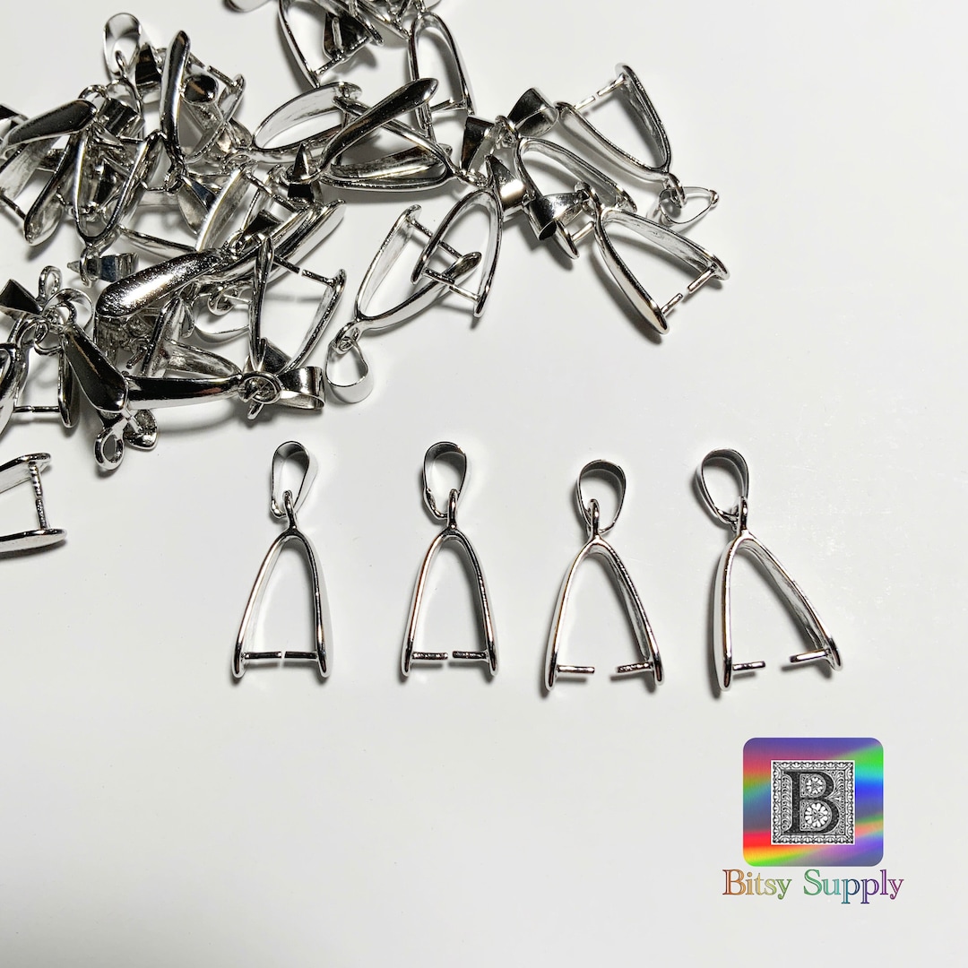 Extra Large Pinch Bails for Suncatcher Crystals | Silver Colored Brass ...