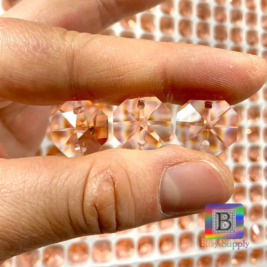 14mm Basic Octagon 2-hole Peach Prism for Sun Catcher Colored Small ...