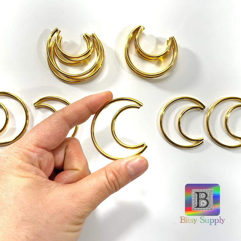 Choose Size- Shiny Gold Moon Frame for Suncatcher, Bulk Crescent ...